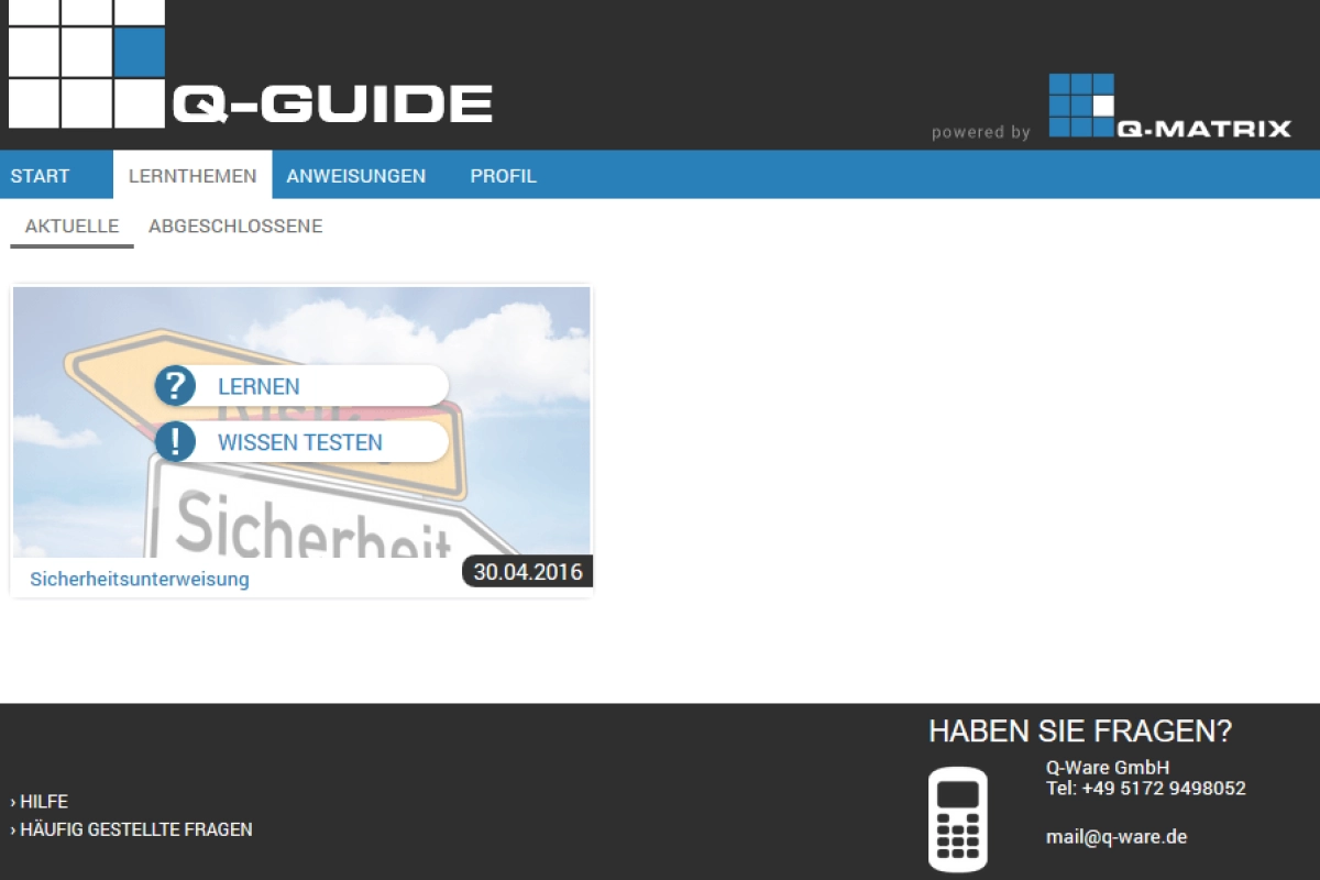 Q-Matrix™ - Modul "Q-Guide": Effiziente Qualitätsmanagement-Software